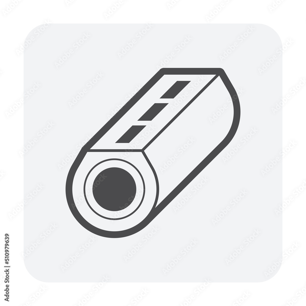 Precast concrete product of trench drain or slot drain vector icon for ...