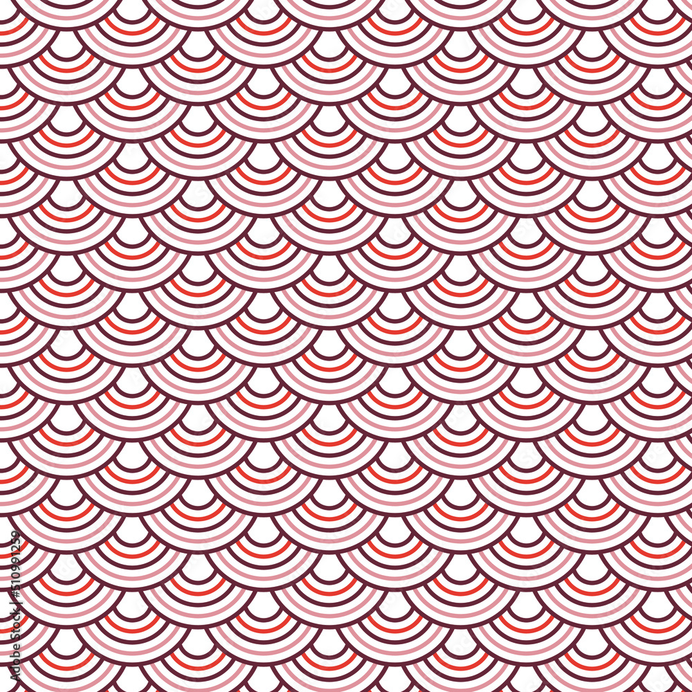 Seamless white asian sea wave pattern. Repeating brown ocean water ...