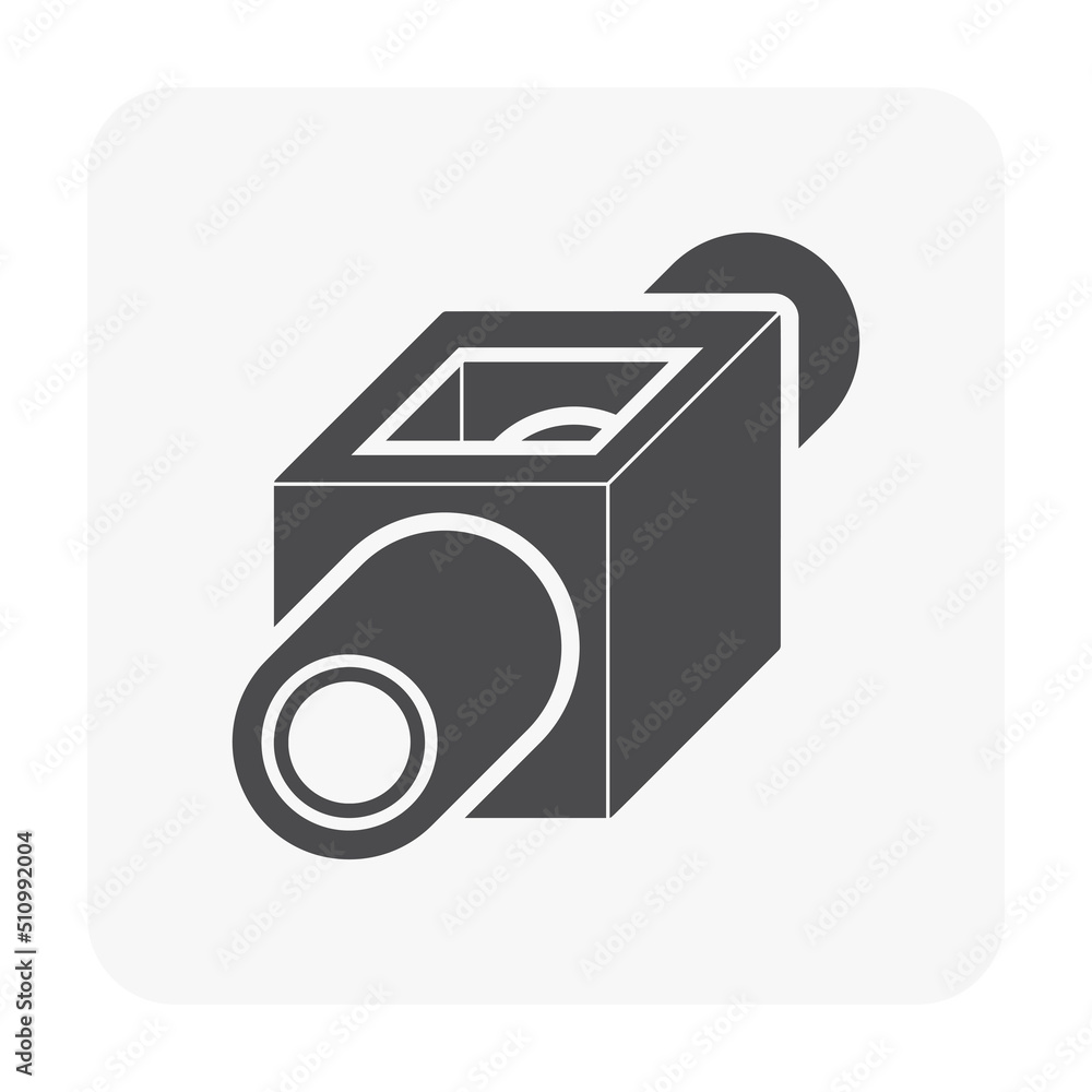 Precast concrete manhole product and sewer pipe vector icon for access ...