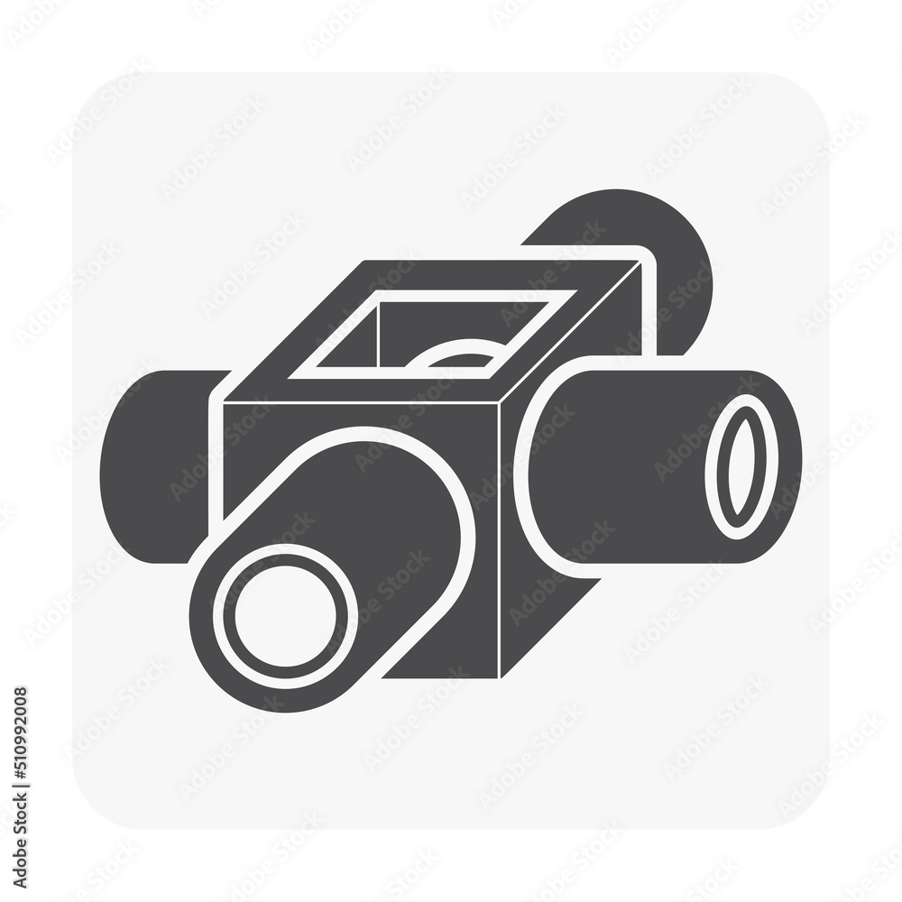 Precast concrete manhole product and sewer pipe vector icon for access ...