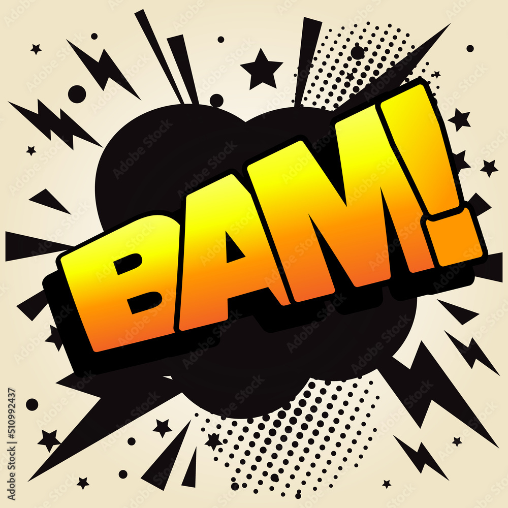 Bam Comic Text Stock Vector | Adobe Stock