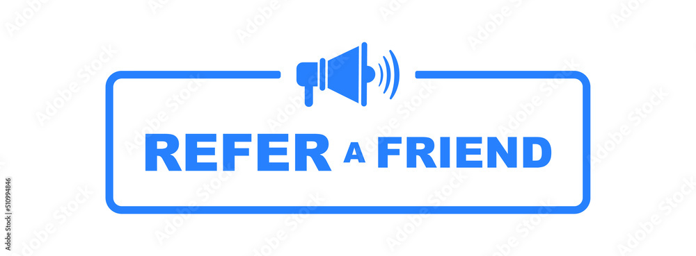 refer a friend sign on white background Stock Vector | Adobe Stock