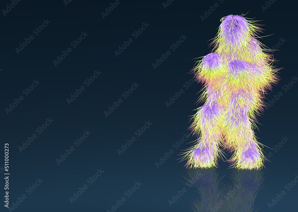 Colorful hairy cartoon character funny Dancing , furry beast having fun ...