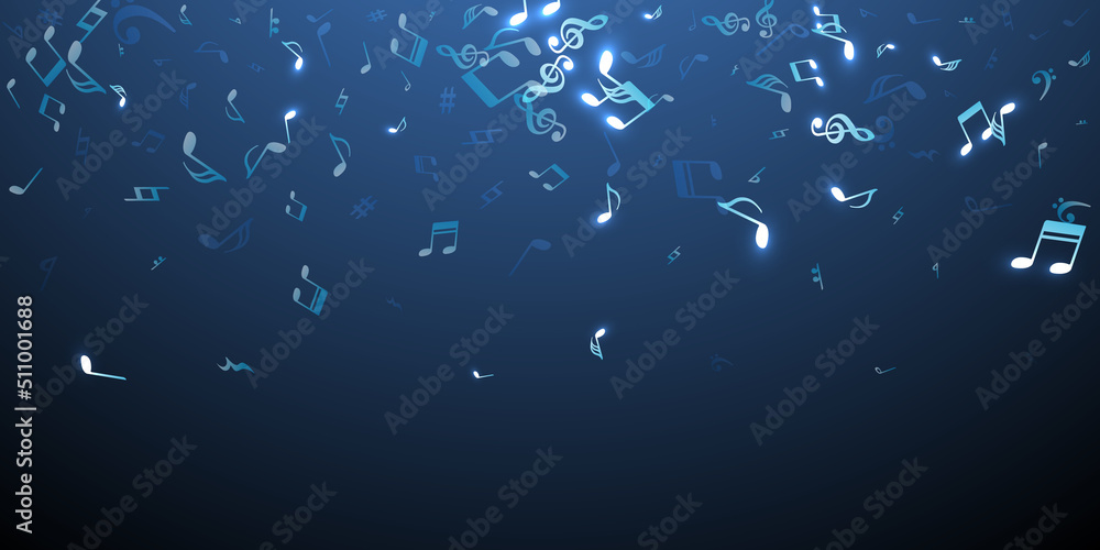 Musical notes flying vector backdrop. Sound Stock Vector | Adobe Stock