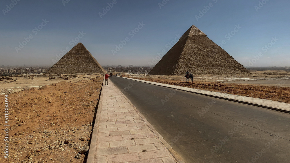 Popular tourist destination ancient Egyptian Giza city ruins of the ...