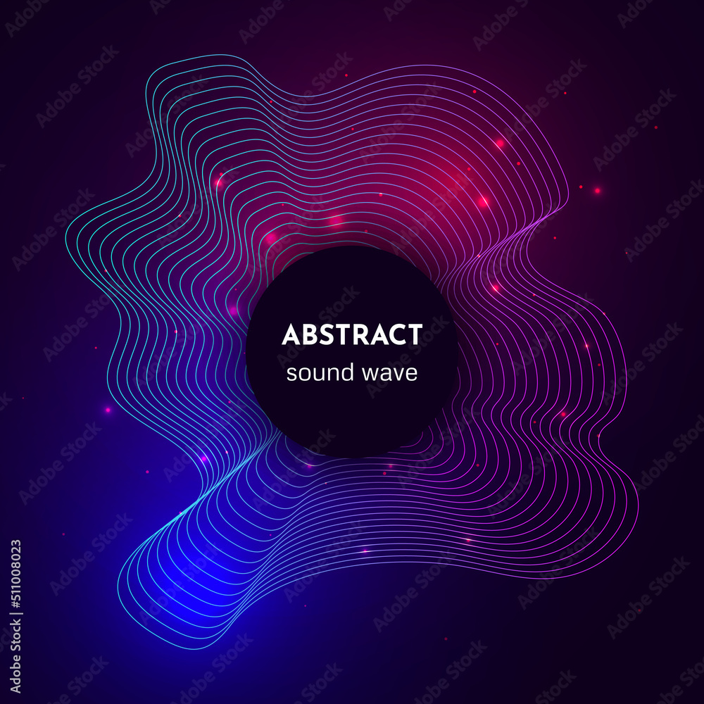 Sound circular wave with light effects Stock Vector | Adobe Stock