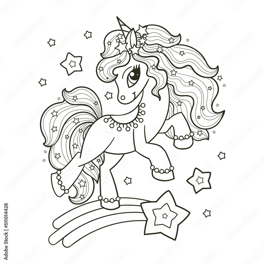 Black And White Cartoon Unicorns