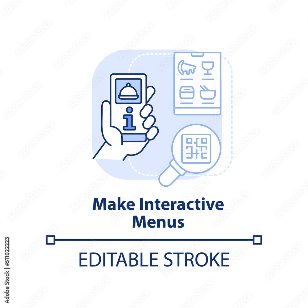 Make interactive menus light blue concept icon. Way of making ...