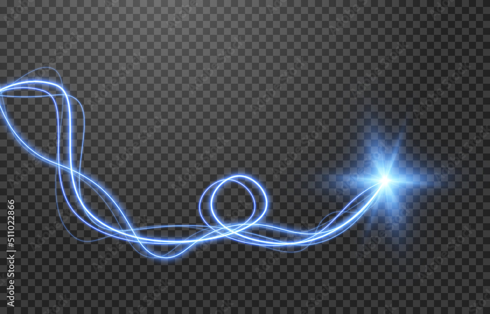 Vector glowing spiral png. Blue spiral with a star. Light effect on ...