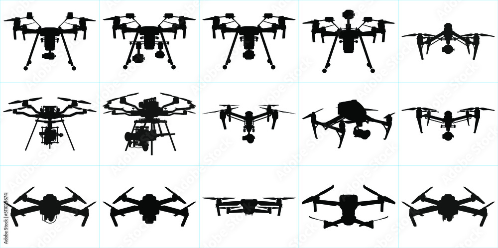 Drone Icons - fully editable vectors Stock Vector | Adobe Stock