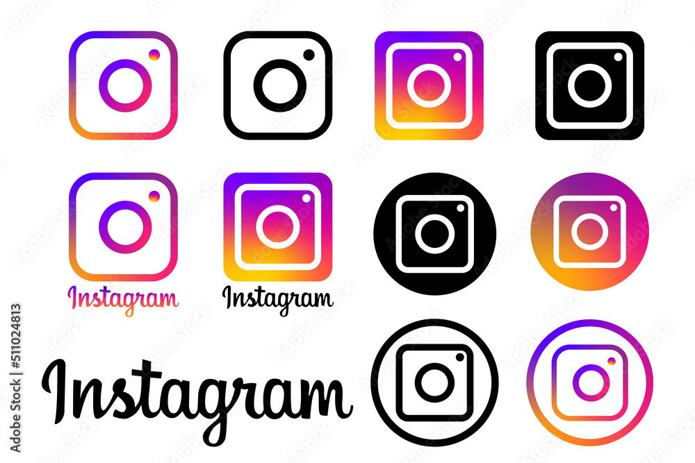 Set of Instagram logo . Instagram social media icons.Vector instagram ...