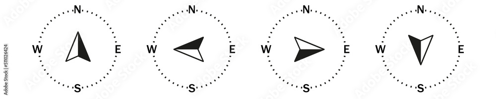 Set of vector compass icons. Compass set of symbols. Stock vector ...