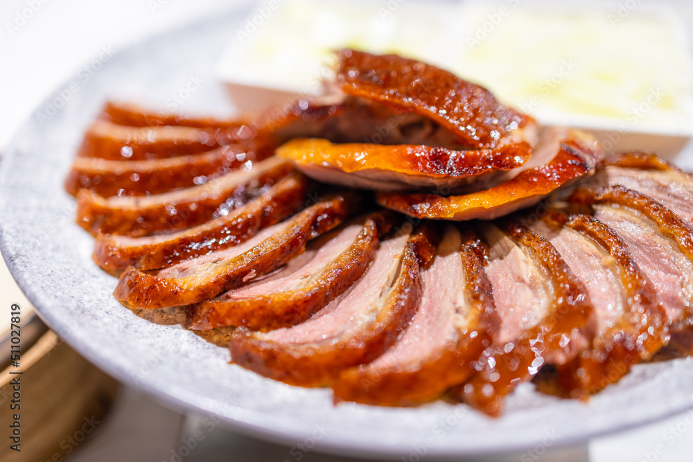 Roasted peking duck with sauce Stock Photo | Adobe Stock