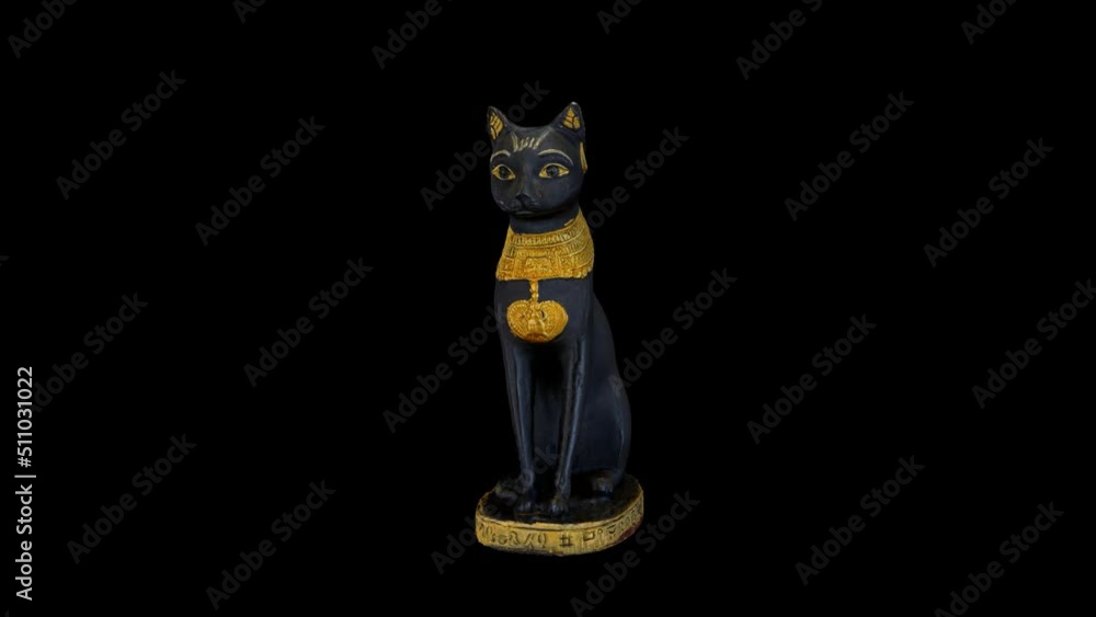 Ancient Egypt Cat Statue Rotation animation.Full HD 1920×1080.12 Second ...