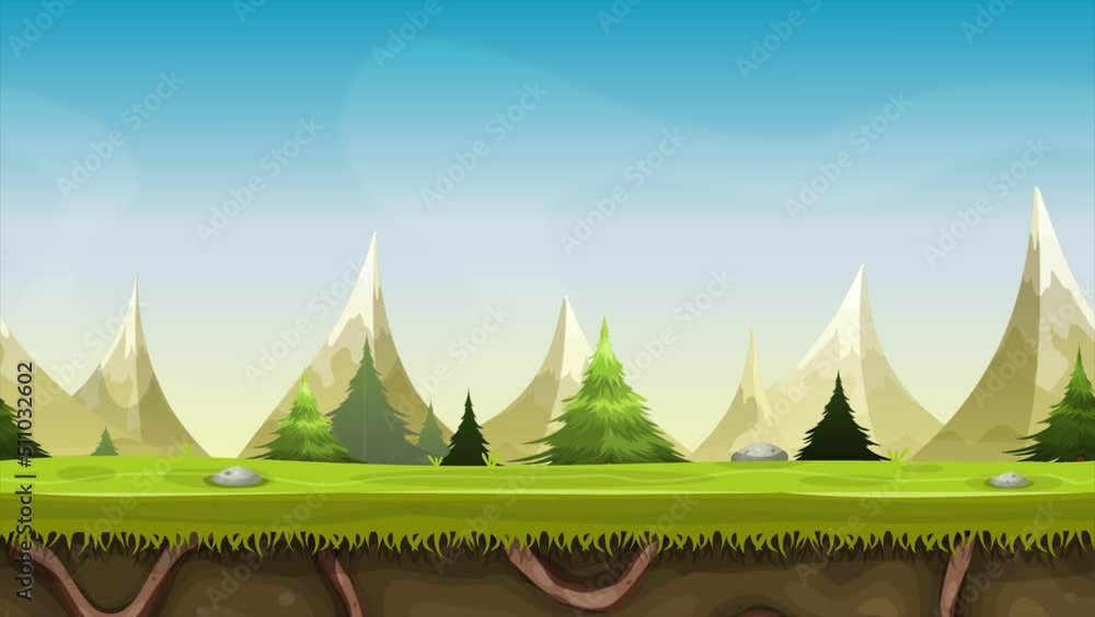 Seamless Mountains Landscape Animation/ Seamless looped animation of a ...