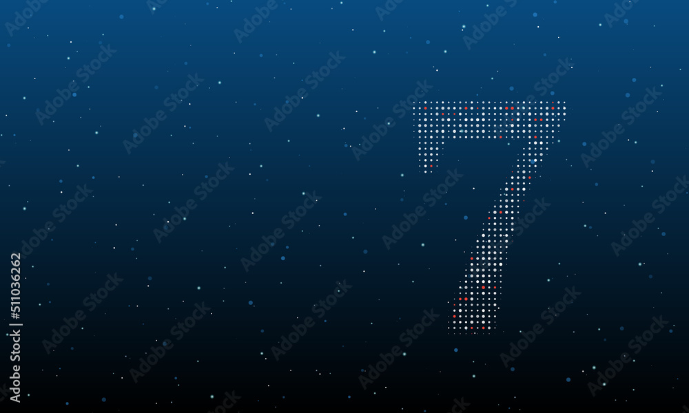 On the right is the number seven symbol filled with white dots ...