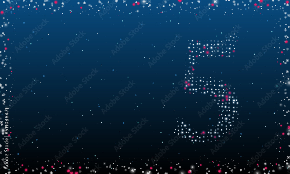 On the right is the number five symbol filled with white dots ...