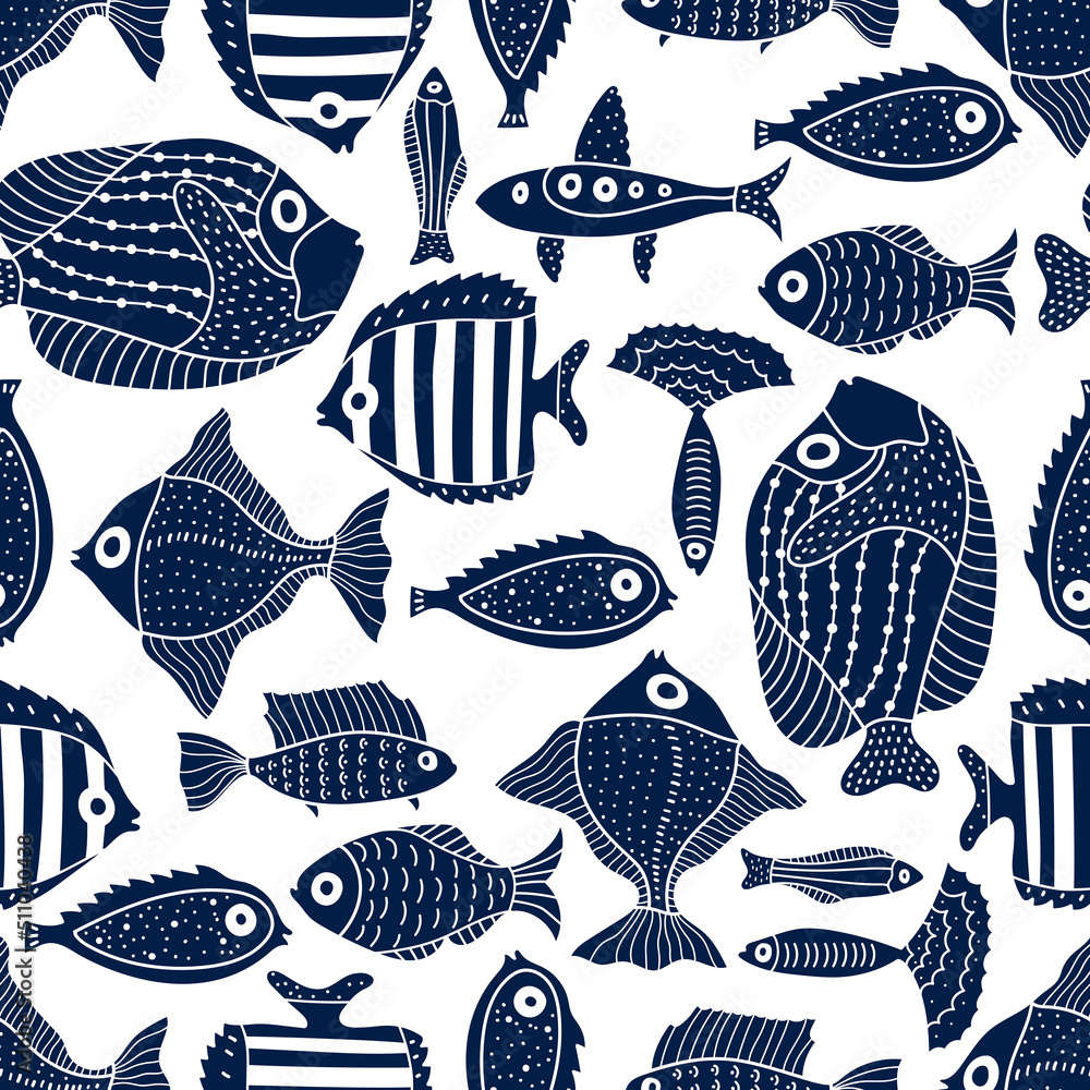 Cute fish. Kids background. Seamless pattern. Can be used in textile ...