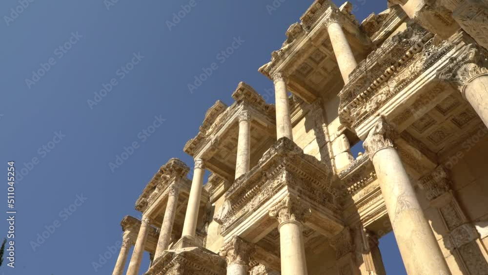 Remains of a library in the ancient city of Ephesus. The library, which ...