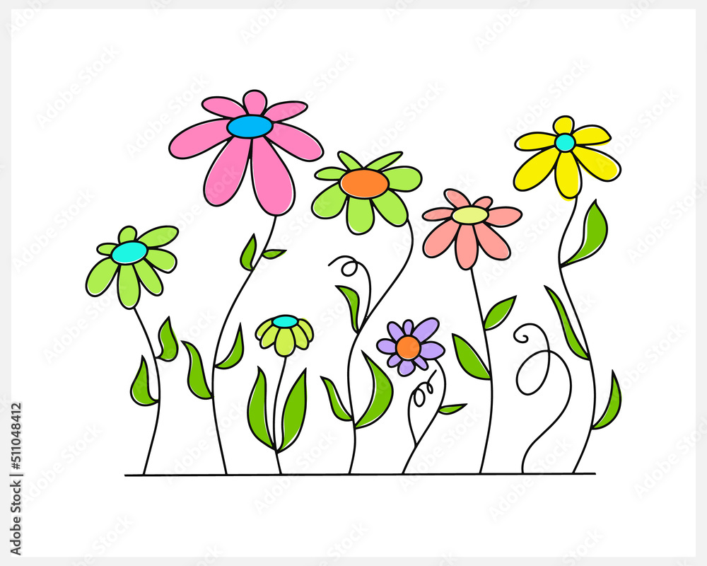 Flower clipart isolated. Cartoon vector stock illustration. EPS 10 ...