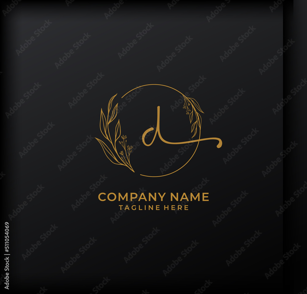 D Letter Logo. Gold Letter Design Vector with Golden Luxury Colors ...