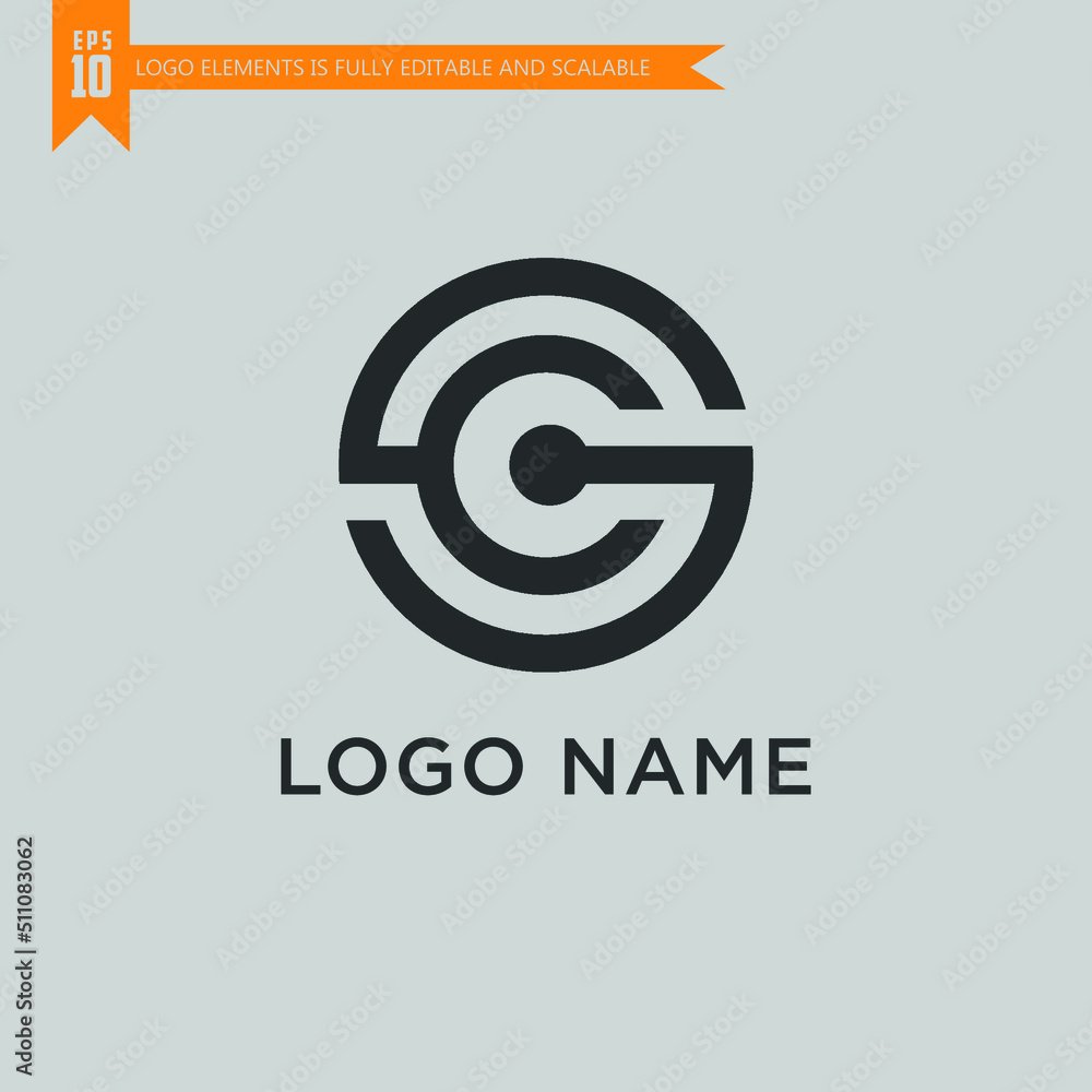 g s c letter original monogram logo design Stock Vector | Adobe Stock