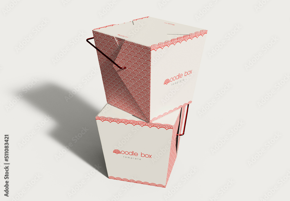Noodle Box Packaging Mockup Stock Template | Adobe Stock