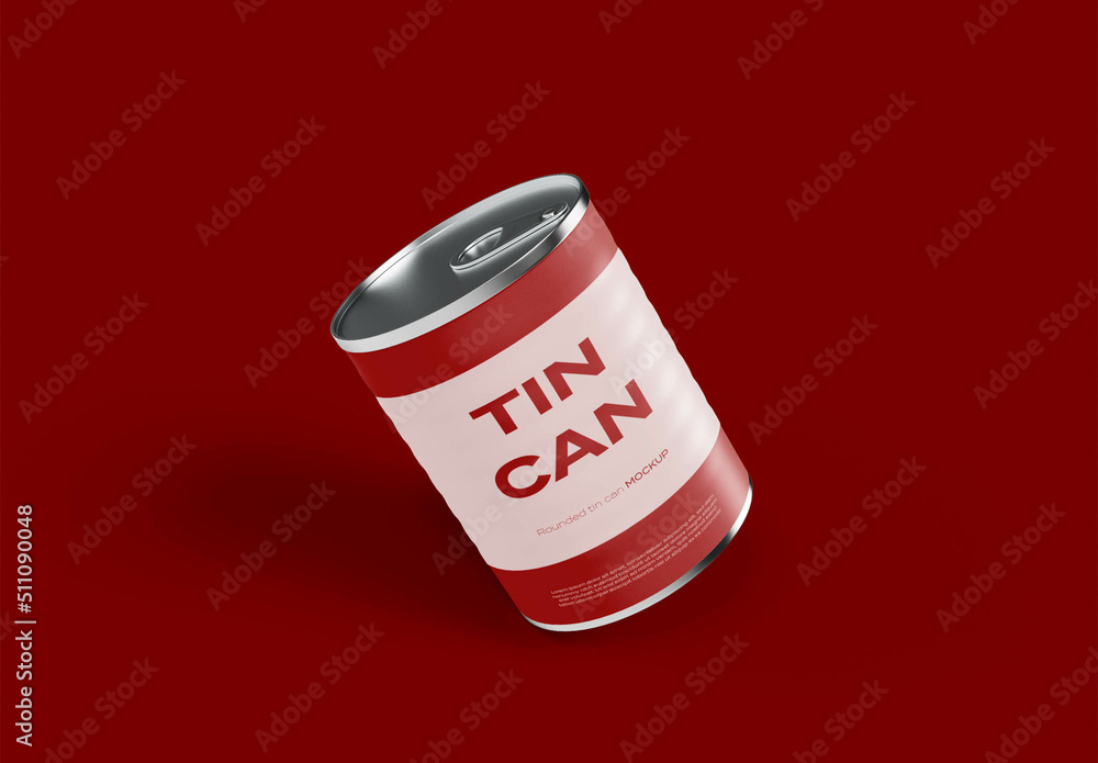 Front View of Five Tin Cans Mockup Stock Template | Adobe Stock