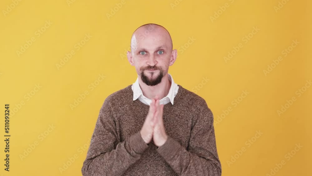 Exciting expectation. Waiting man. Boomerang animation. Surprise ...