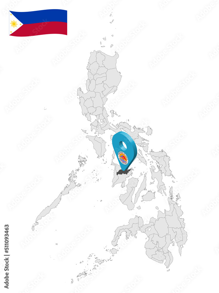 Location Province of Capiz on map Philippines. 3d location sign of ...