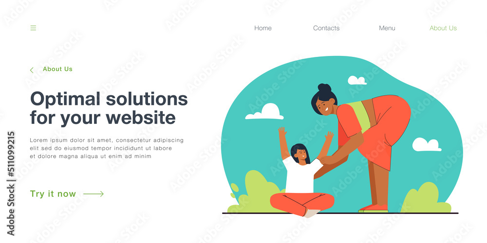 Indian woman bending down to hold her daughter. Mother caring of child ...