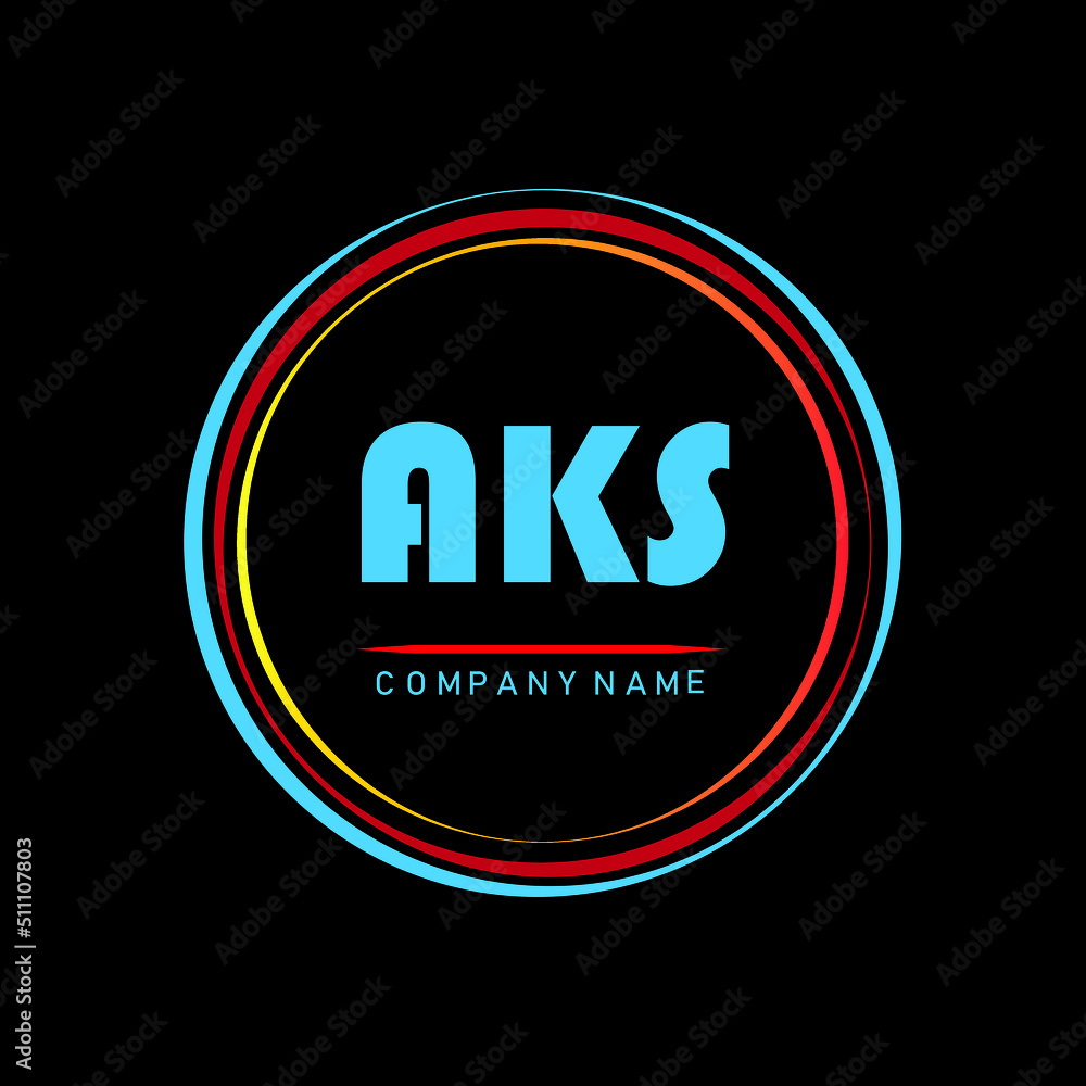AKS,A K S Alphabet Letter Design With Creative Circle ,A K S Letter ...