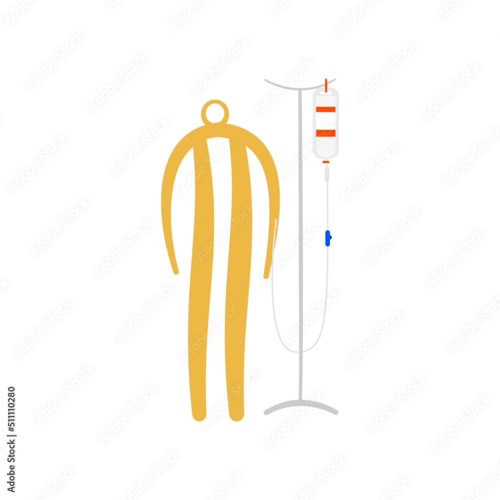 illustration of a cartoon character for intravenous drip procedure ...