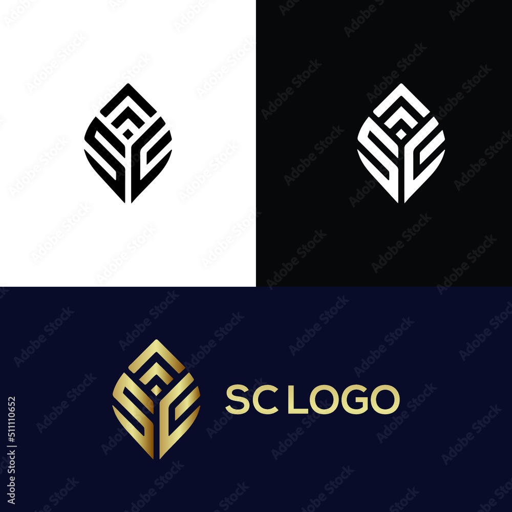 Sc business logo or CS icon, letter, and monogram logo design vector ...