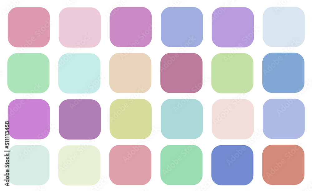 Squares with rounded corners of varied colors, forming a nice colorful ...