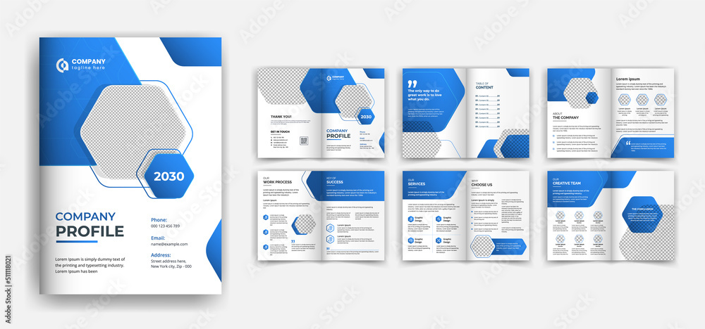 Corporate company profile annual report multi page layout minimal ...