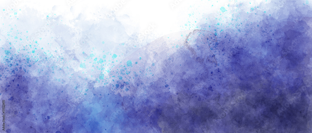 blue green sea sky gradient watercolor background with clouds texture ...