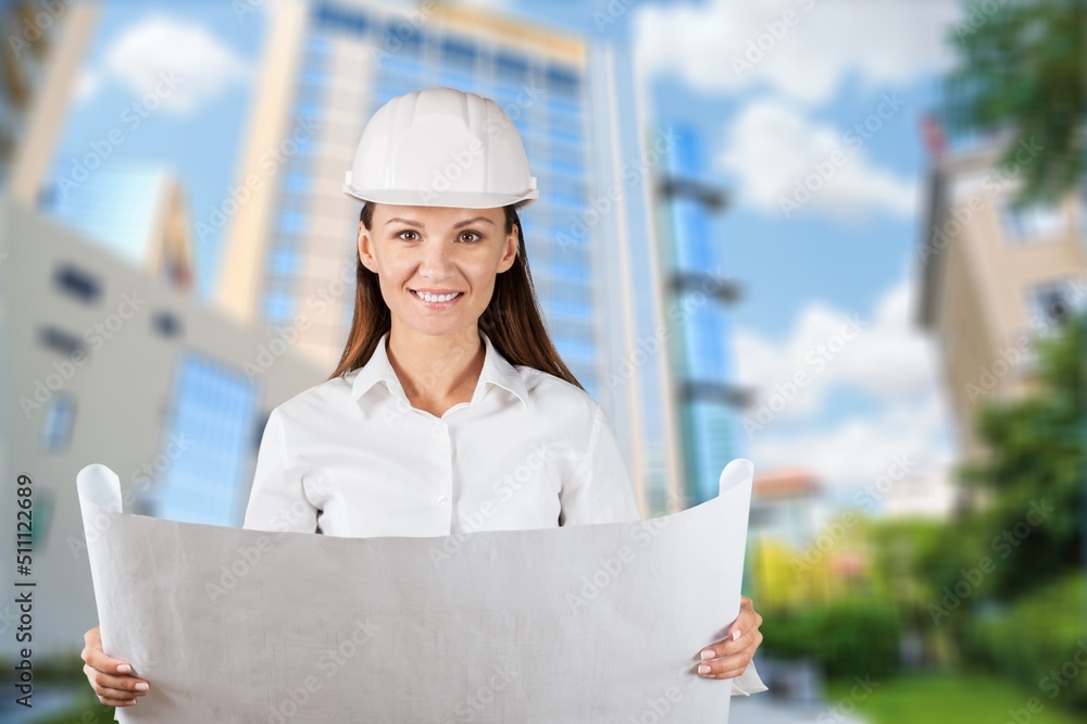 Engineer planning new residential subdivision home building in ...