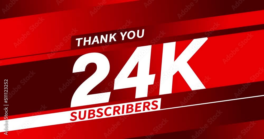 Thank you 24K subscribers modern animation banner design Stock Video ...