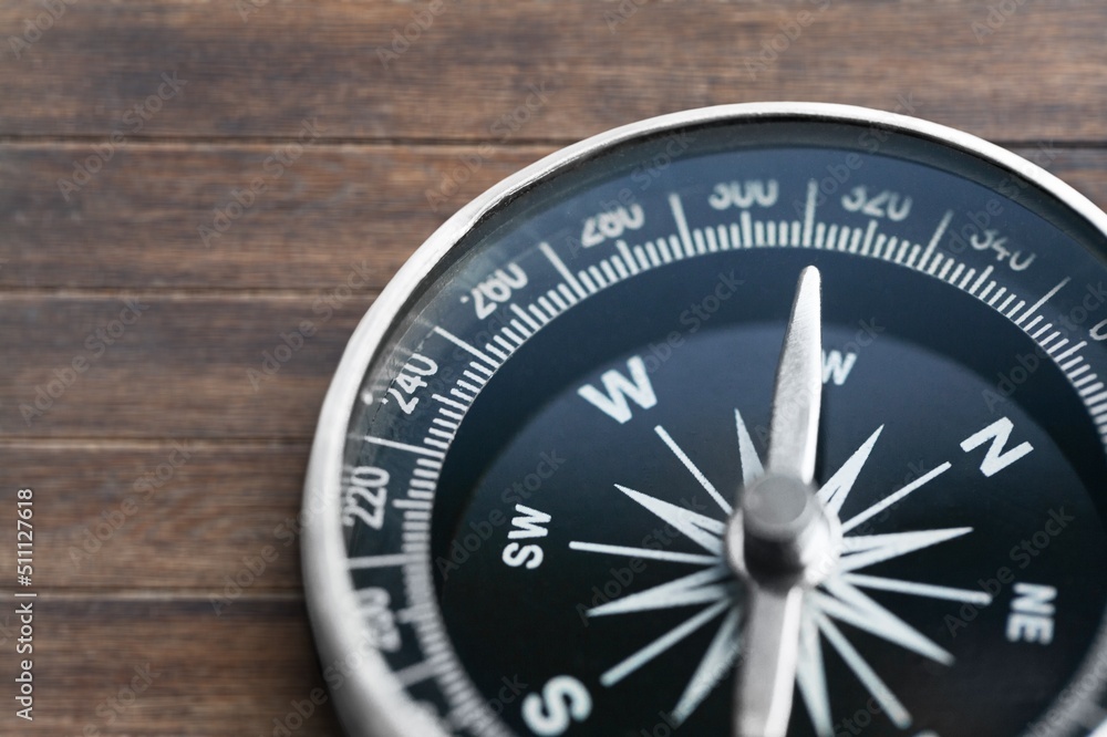 Compass. Traditional navigation device indicating the cardinal points ...