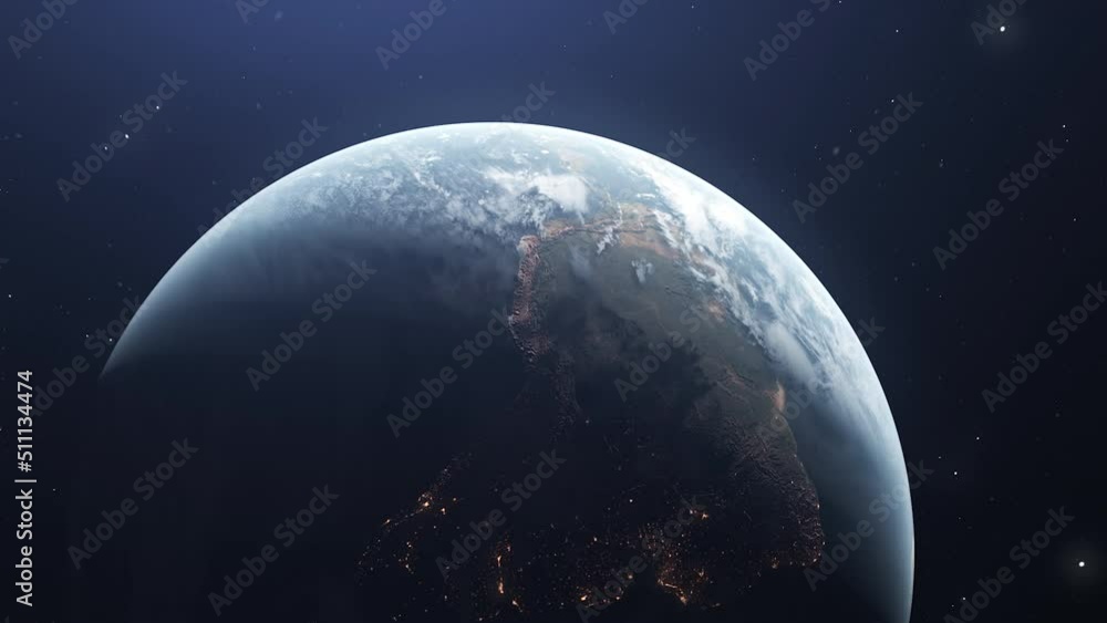 Vídeo do Stock: Rotating earth with change of day. Motion. 3D model of ...