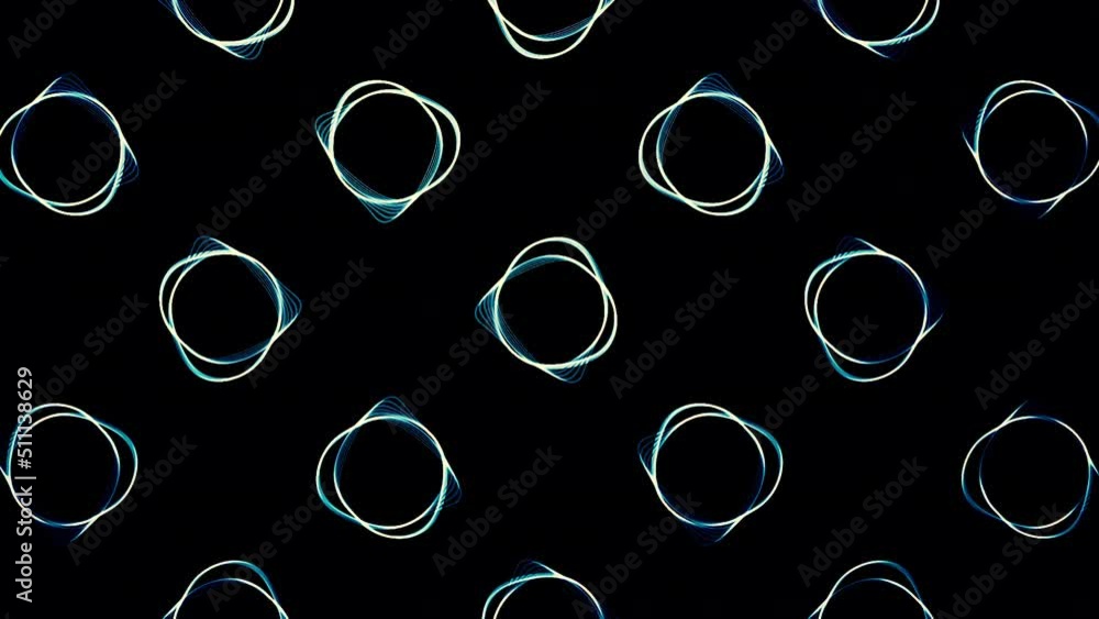 Background with pulsating rings on isolated background. Motion ...
