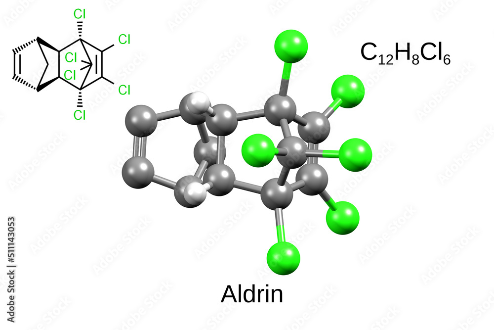 Chemical formula, skeletal formula, and 3D ball-and-stick model of ...