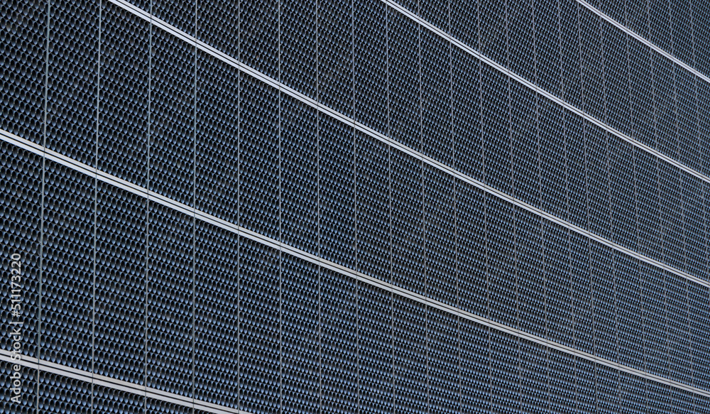 Abstract exterior architecture facade of modern metal building in Abu ...