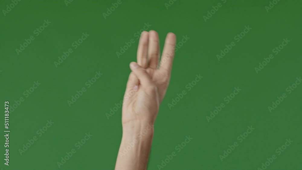 Close up male hand body part counting from one to five unrecognizable ...