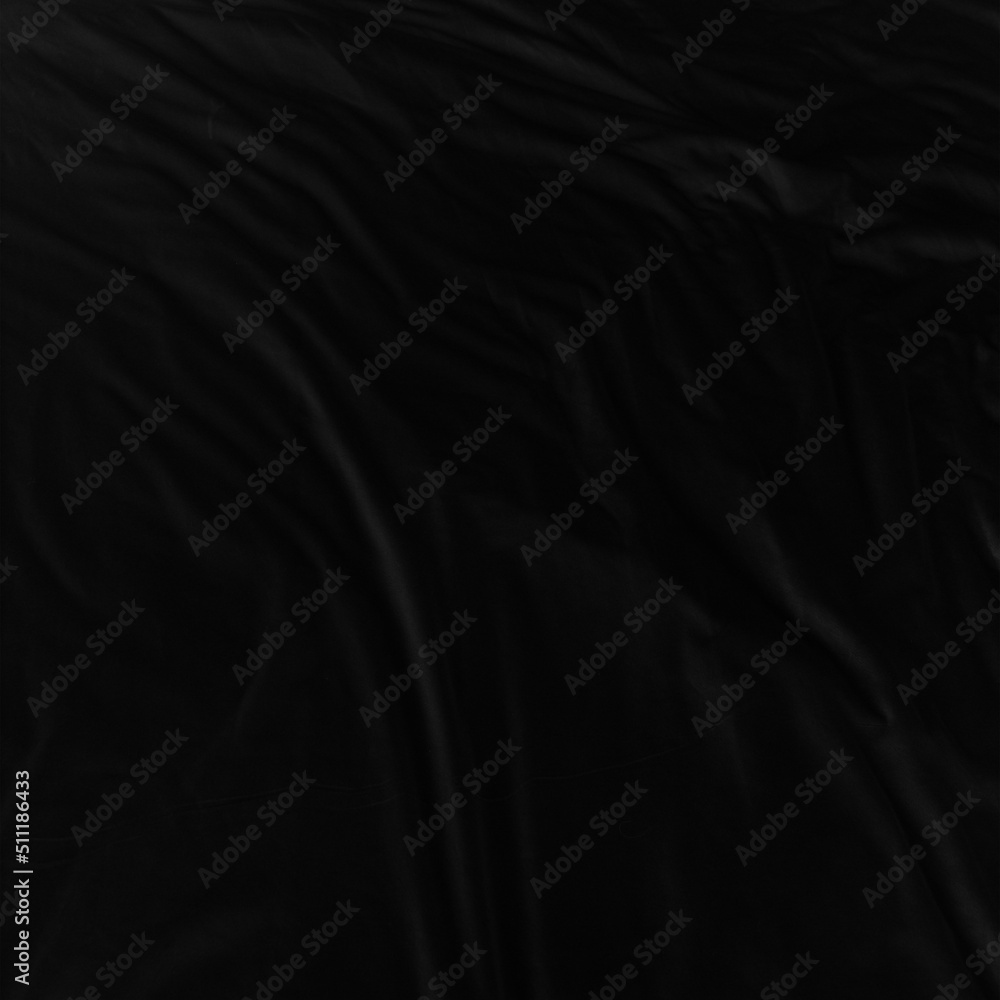 Black fabric texture for background; Abstract black fabric cloth wave ...