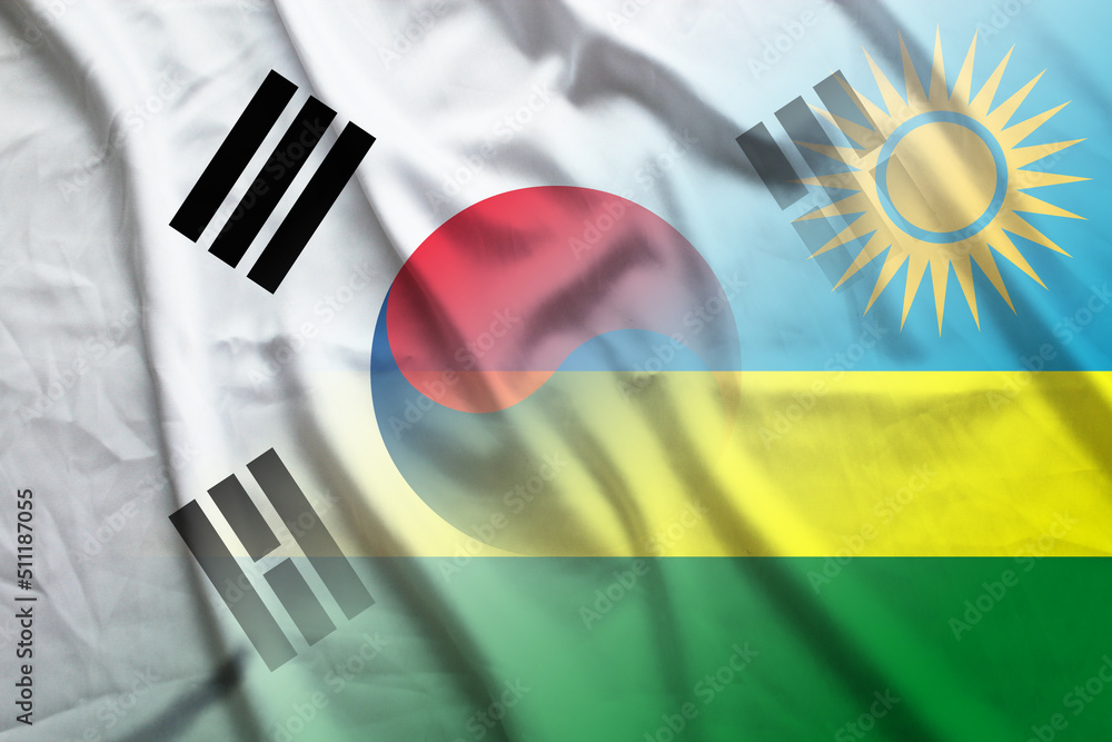 South Korea and Rwanda official flag international contract RWA KOR ...