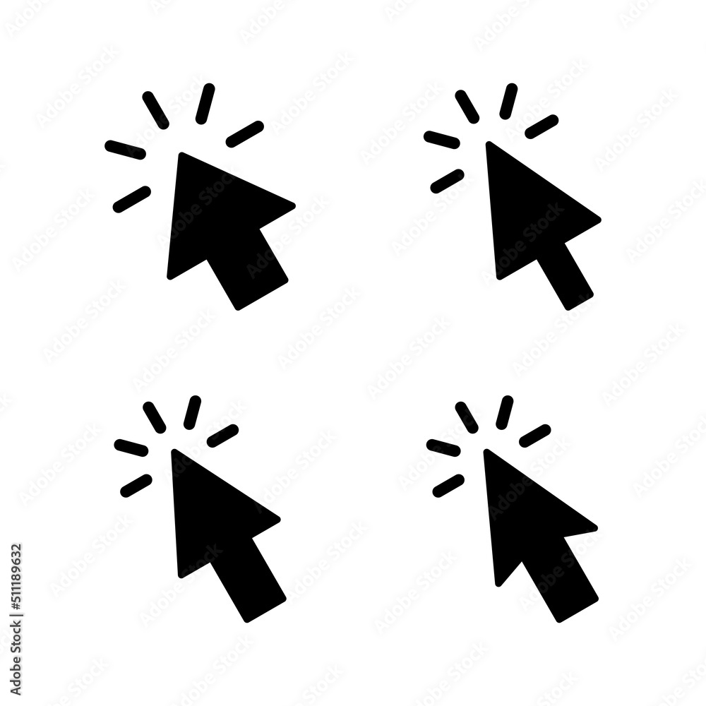Click icon vector. pointer arrow sign and symbol. cursor icon Stock ...