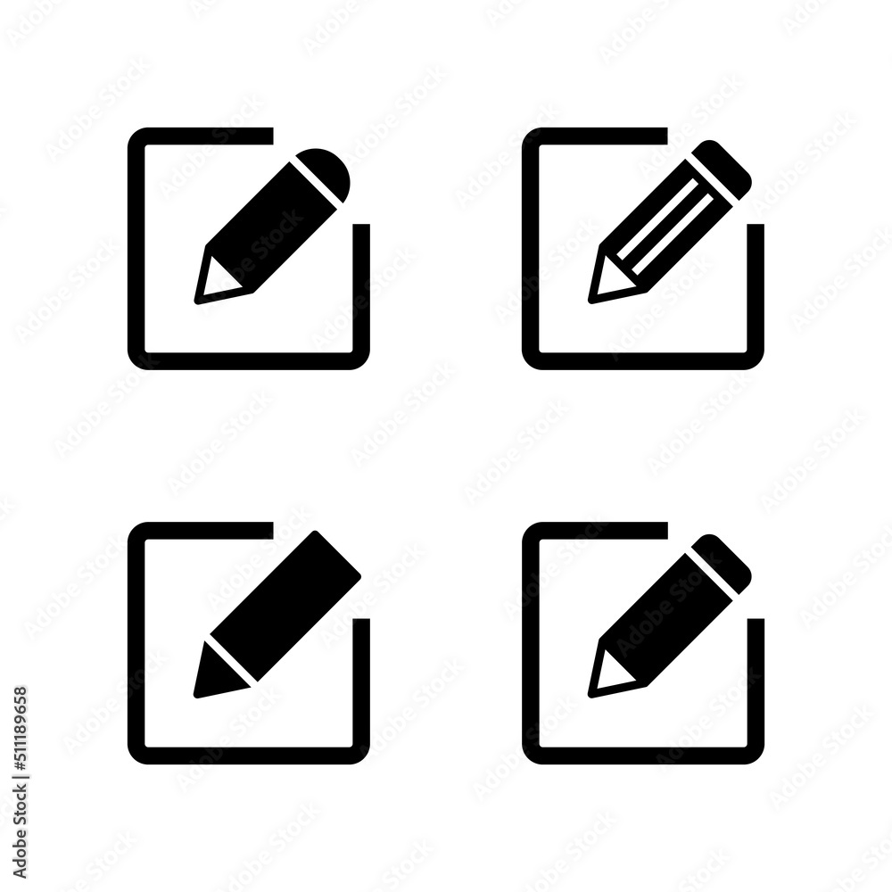 Edit icon vector. edit document sign and symbol. edit text icon. pencil ...