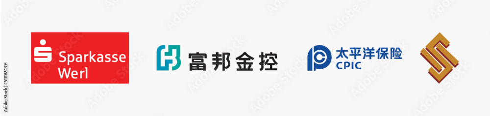 FUBON FINANCIAL logo, SPK WERL logo, BANK VON NAMIBIA logo, CHINA ...